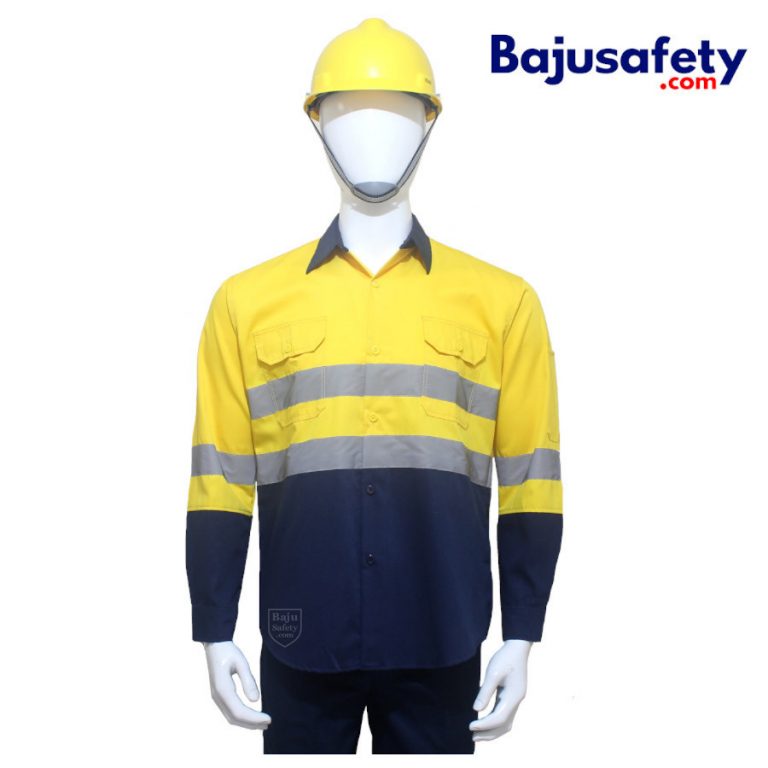 Wearpack Safety, Kemeja Lengan Panjang, Biru Tua & Kuning – Wearpack ...